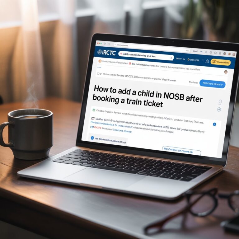 How to Add a Child in NOSB after Booking a Train Ticket on IRCTC ...